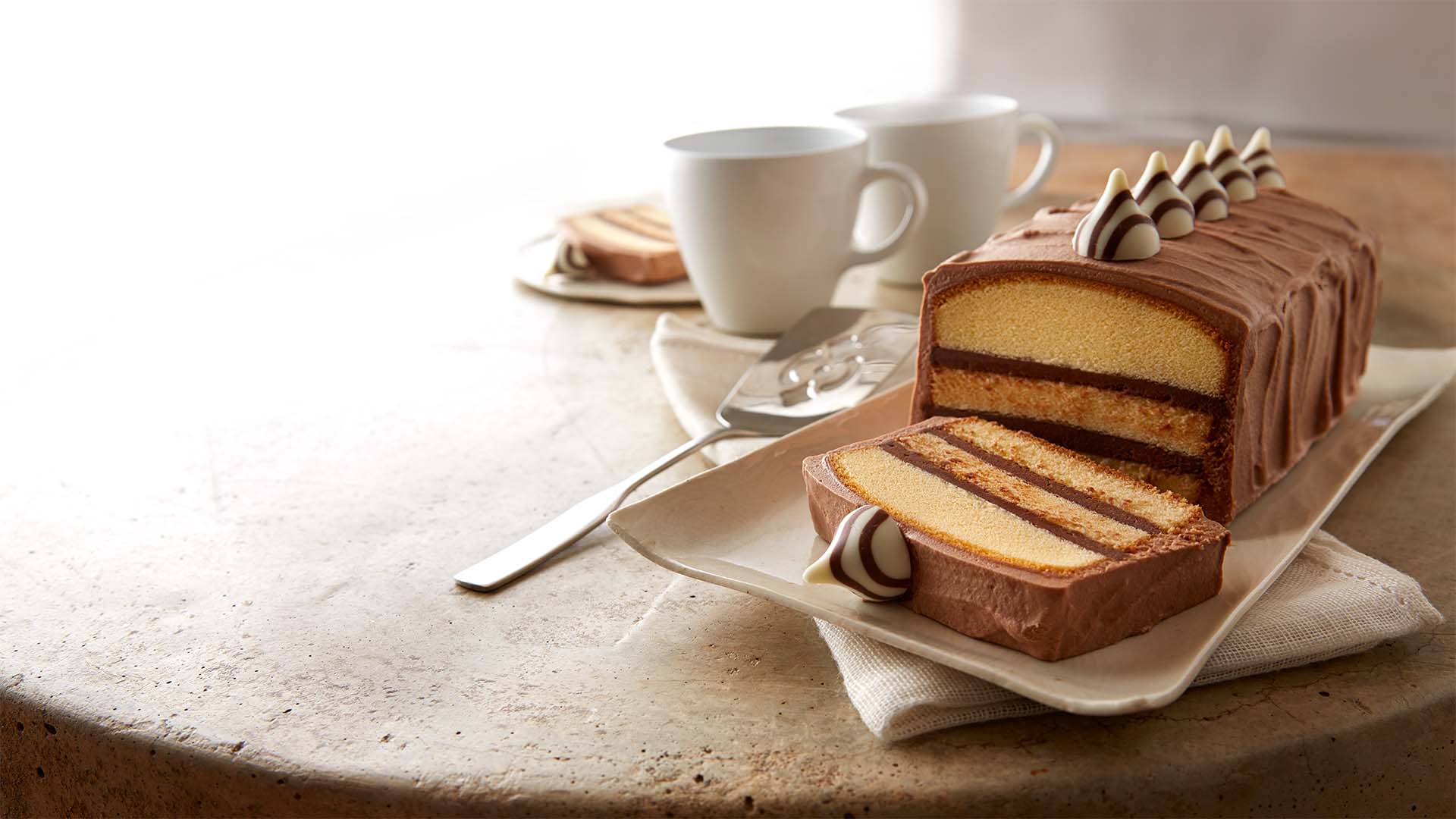 HERSHEY'S HUGS & KISSES Pound Cake Torte Recipe | Recipes