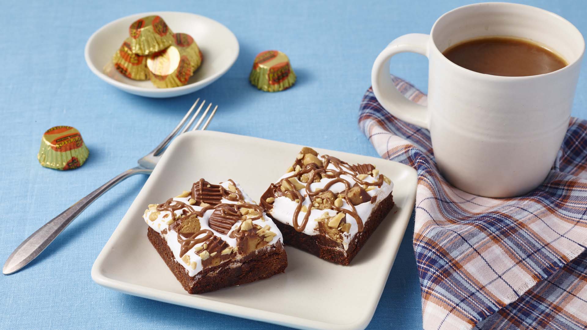 REESE'S Peanut Butter Cups Rocky Road Squares Recipe | Recipes