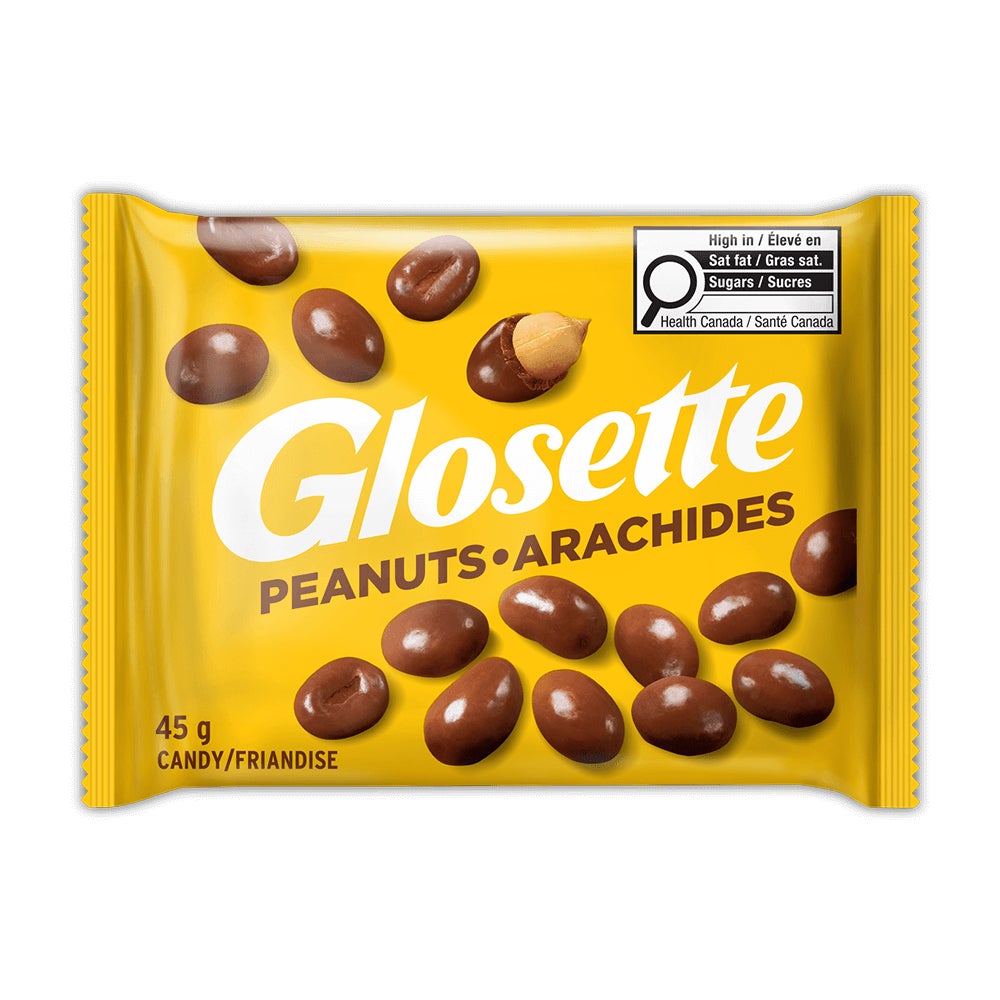 Friandises aux arachides dans un enrobage chocolaté GLOSETTE, sac de 45 g